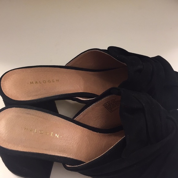 Halogen | Shoes | Halogen Farrah Black Suede Slip On Block Heels | Poshmark